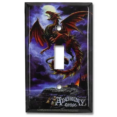 Red Dragon Light Switch Cover - Metal Light Switch Covers - Martial ...