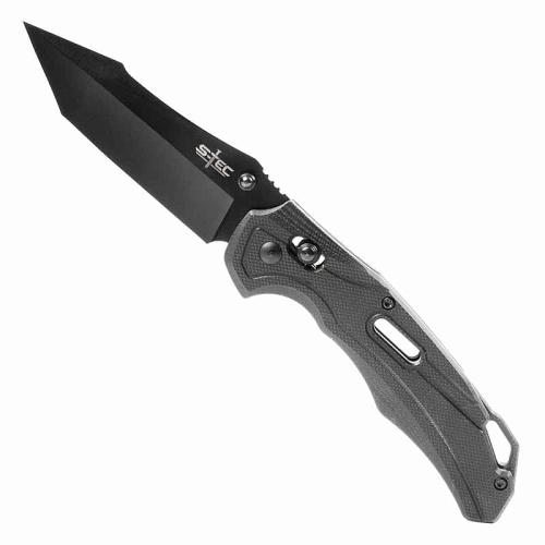 Stealth Tactical Pocket Knife - Black Manual Folding Knives - Crossbar ...