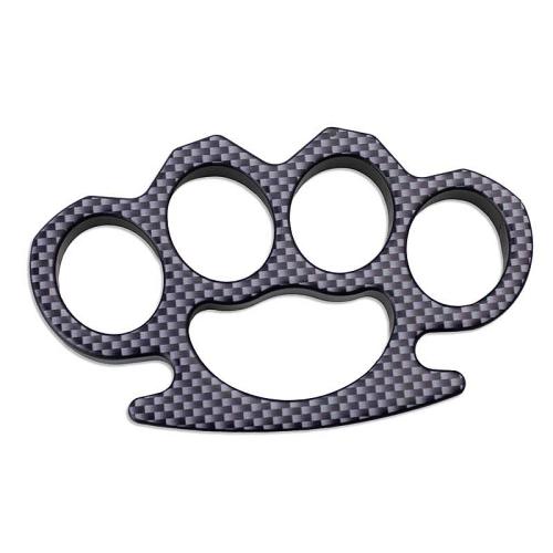 Steel Carbon Fiber Knuckles - Solid Steel Knuckle Duster | KarateMart.com