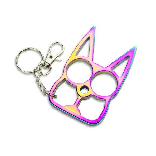 Titanium Finish Cat Spike Keychain - Rainbow Self Defense Cats ...