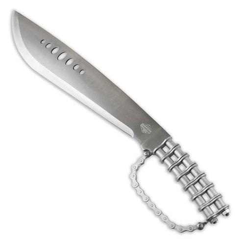 Urban Assault Machete - Vented Bowie Knife - Chain Handle Machetes ...
