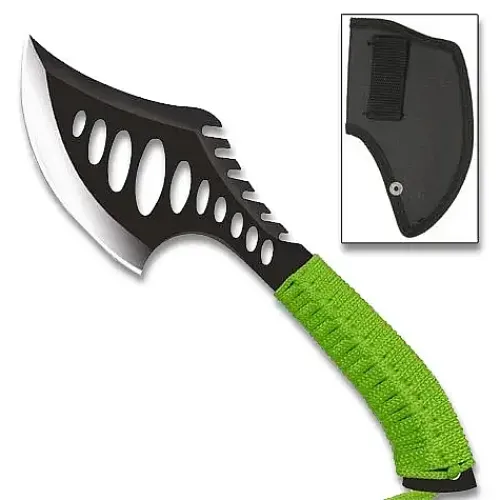 Vented Zombie Throwing Axe - Green Zombie Throwing Hatchet - Vented ...