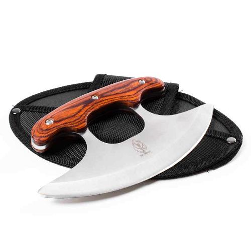 Wood Grip Ulu Knife - Wood Handled Ulus - Wooden Handle Survival Knife ...
