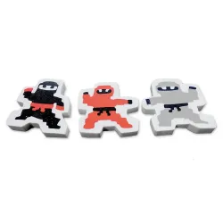 8-Bit Pixel Ninja Erasers - Video Game Ninjas Eraser Pack | KarateMart.com